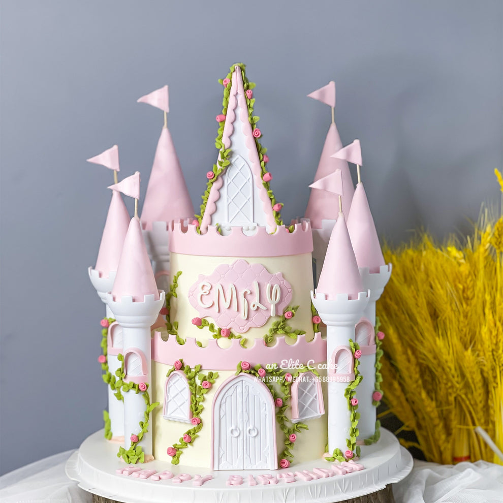 Castle Themed Cake: Rosy Regal Fortress Cake – C Patisserie (SG)