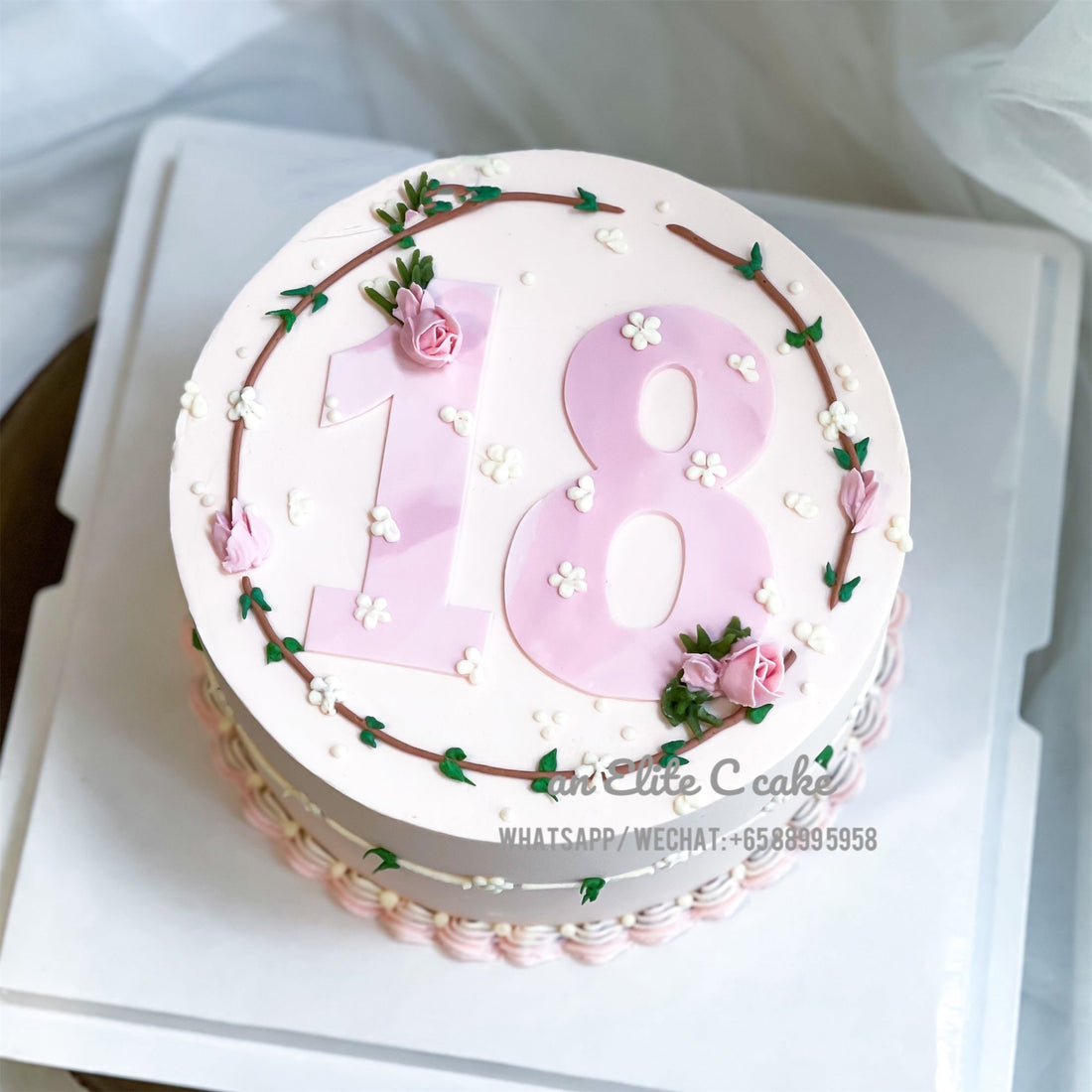 Minimalism: Pink Blossom 18 Cake – C Patisserie (SG)